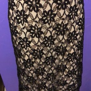 minze style | Dresses | New Minze Black Lace Dress With Nude Lining Med ...